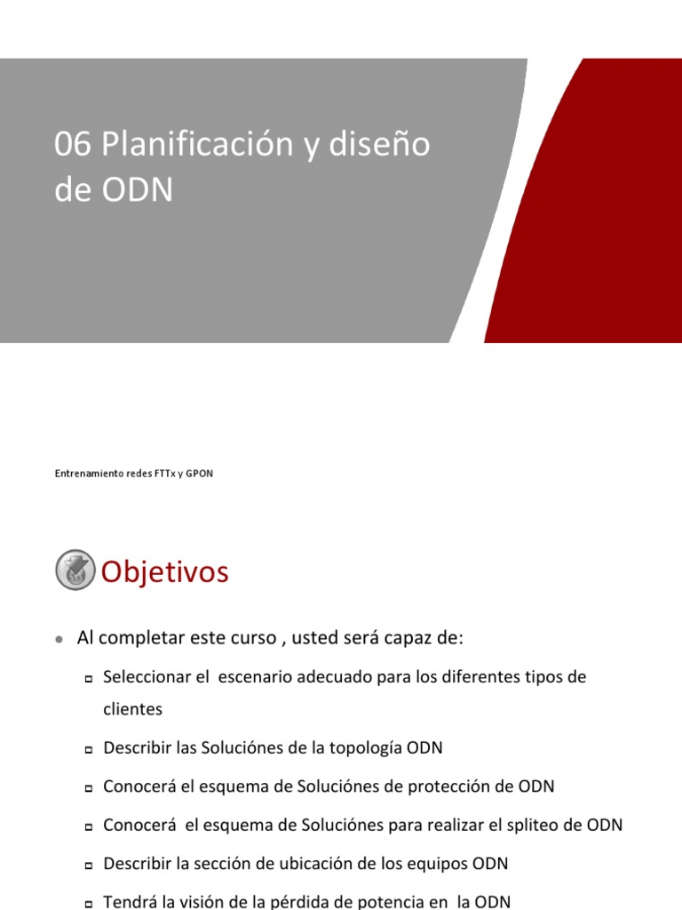 06 ODN Planning and Design | PDF | Telecomunicaciones | Informática