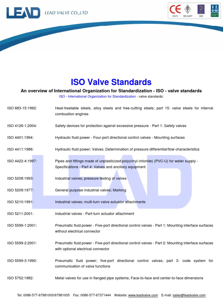 ISO Valve Standards | PDF | Fire Sprinkler System | Valve
