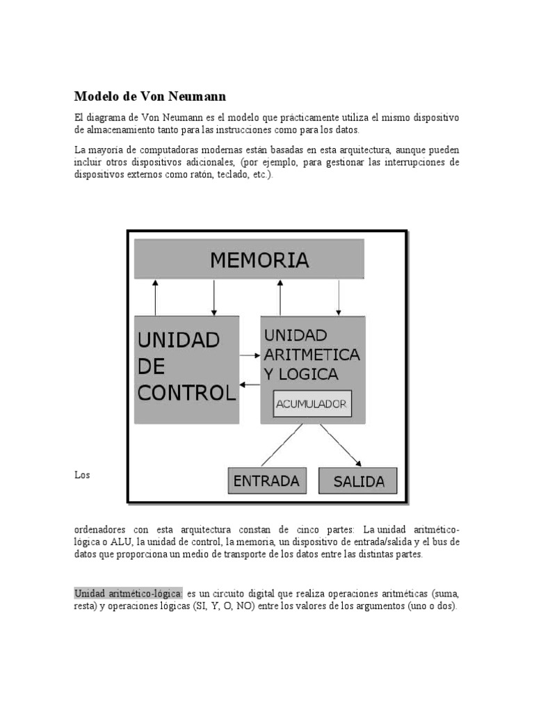 Modelo de Von Neumann | PDF | Hardware de la computadora ...