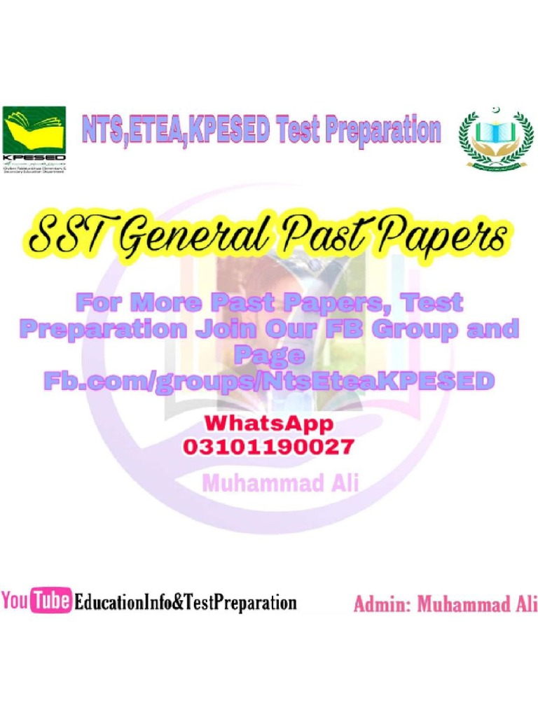 SST General Past Papers by Muhammad Ali | PDF