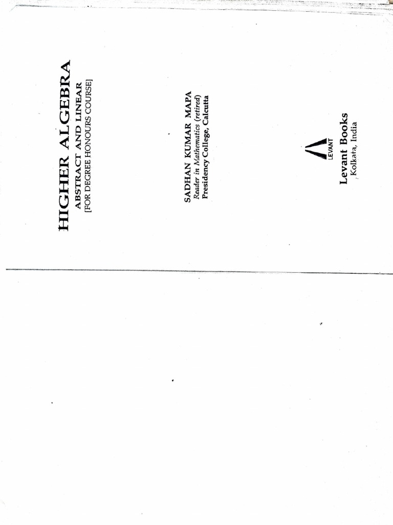 Mapa Higher Algebra Abstract | PDF | Linear Map | Set (Mathematics)