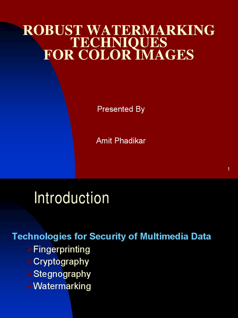 Robust Watermarking Techniques Pdf Applied Mathematics Algorithms