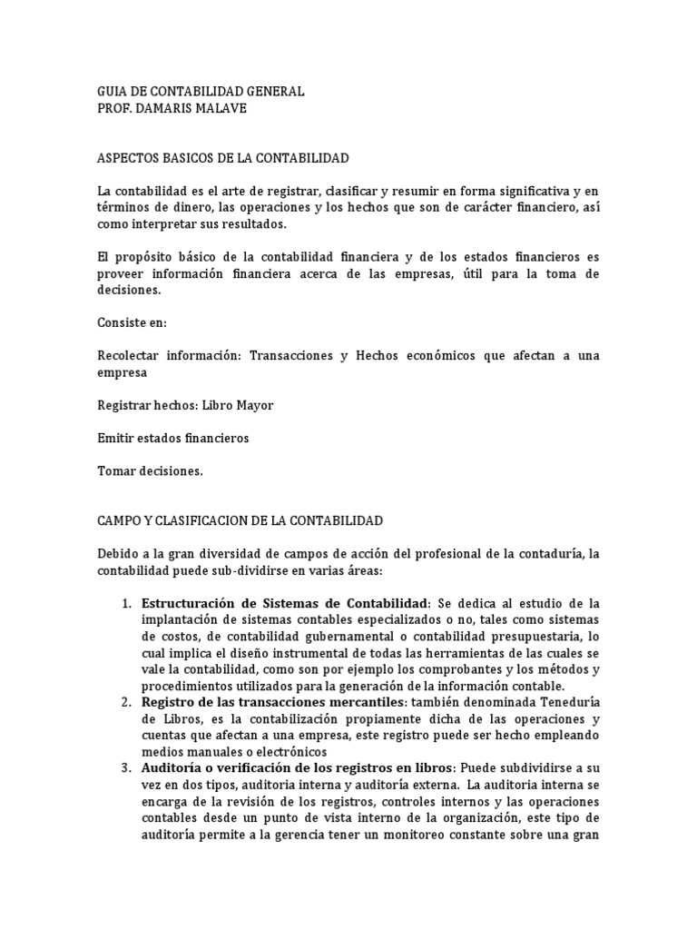 Guia de Contabilidad General | PDF | Contabilidad | Auditoría