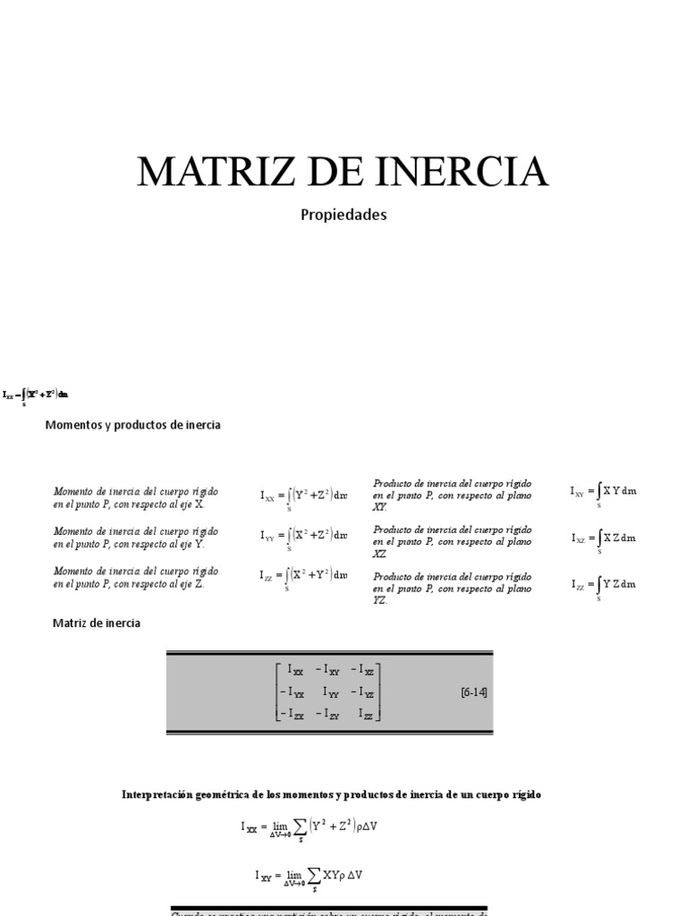 Matriz de Inercia | PDF | Rotación | Vector Euclidiano