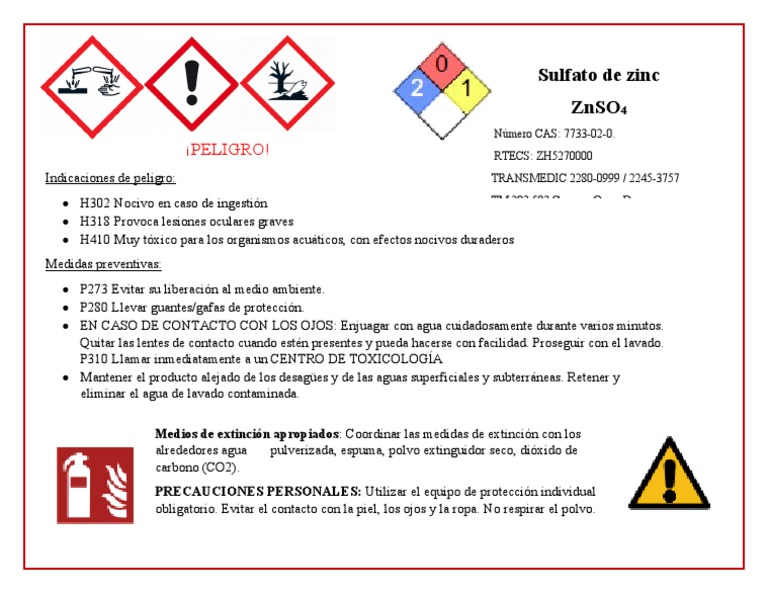 Sulfato de Zinc | PDF