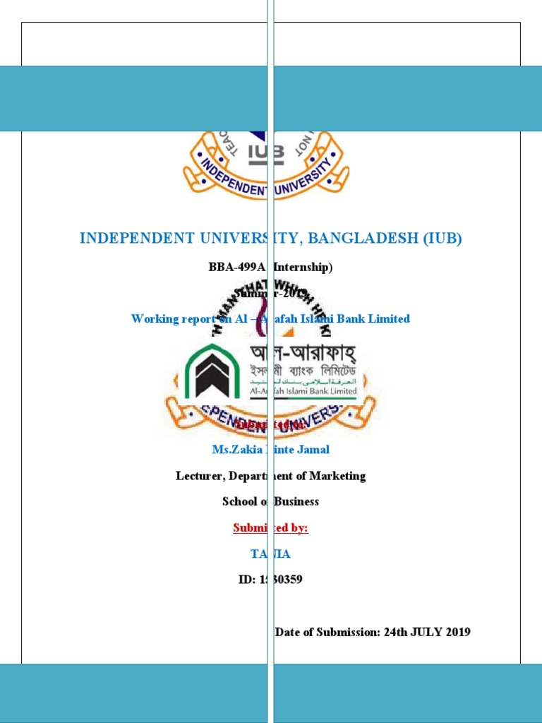 BBA INternship Report | PDF | Cheque | Deposit Account