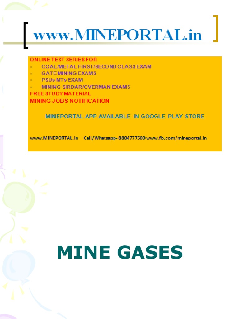 Mine Gases | PDF | Nitrogen Dioxide | Radioactive Decay