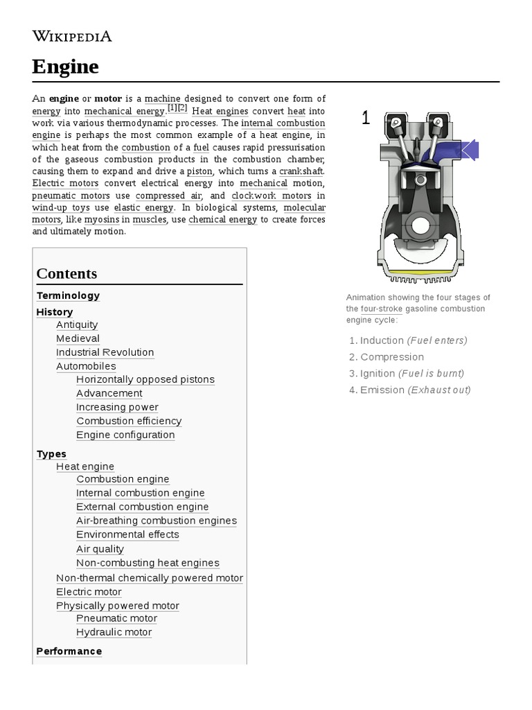 Engine: Terminology History | PDF | Engines | Internal Combustion Engine