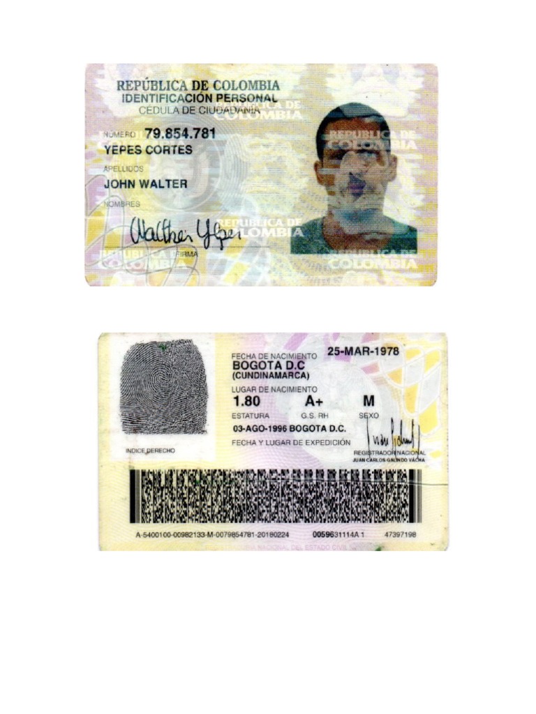 Cedula John Walter Yepes | PDF