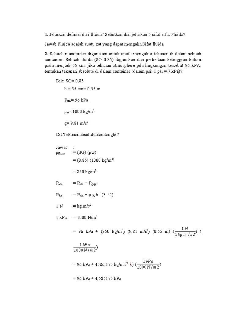 Asrizal 193210155 Tugas Pertemuan 7 Mekanika Fluida | PDF | Metode & Bahan Ajar | Sains & Matematika