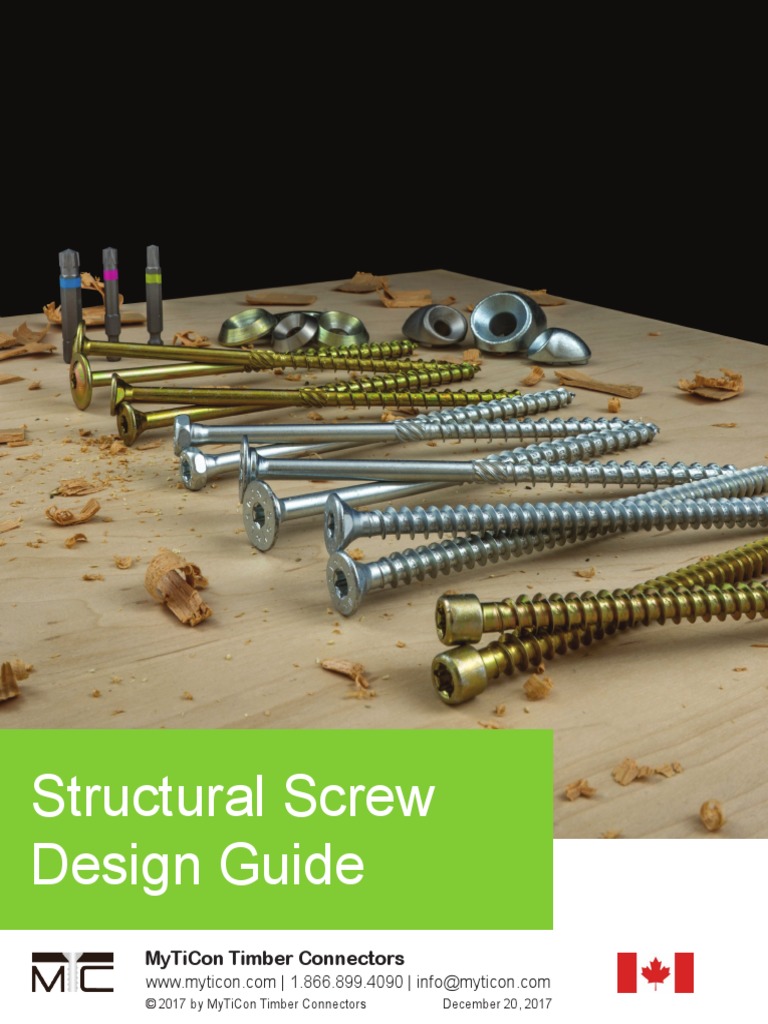 Structural Screw Design Guide: Myticon Timber Connectors | PDF | Screw ...