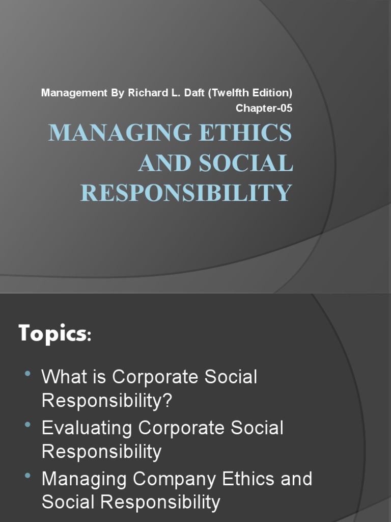 Managing Ethics and Social Responsibility: Management by Richard L ...
