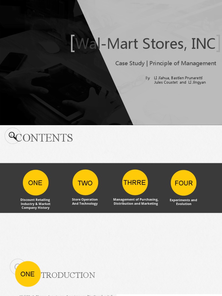 Wal-Mart Stores, INC: Case Study - Principle of Management | PDF ...