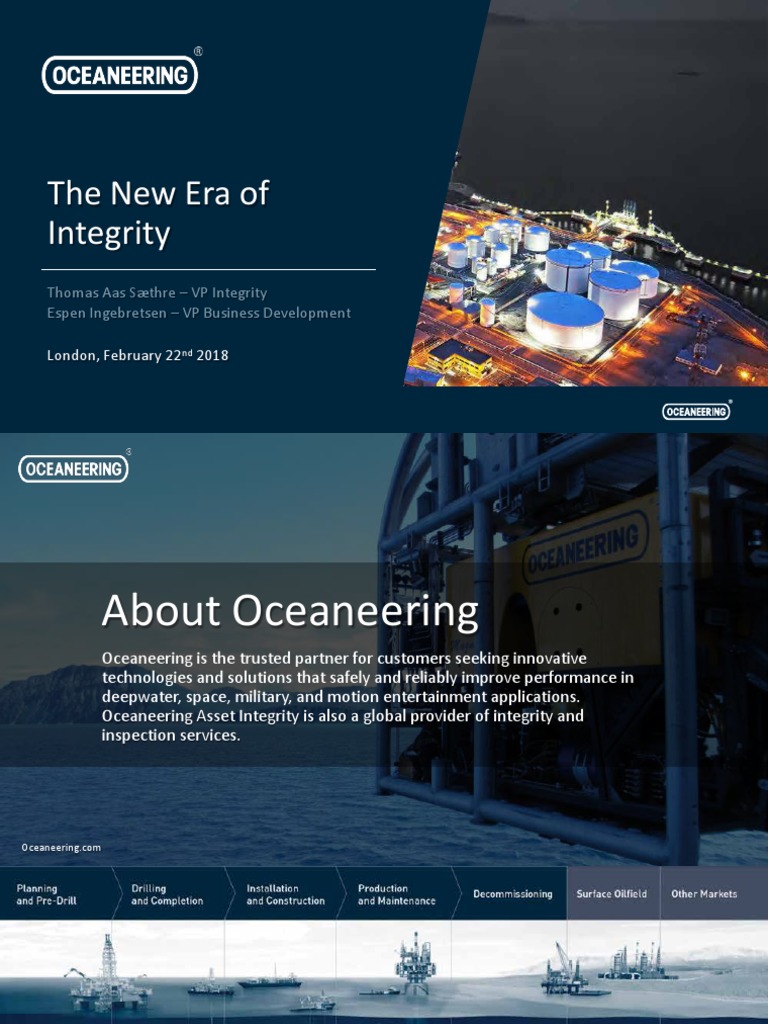 11 - Oceaneering The New Era of Integrity | PDF | Nondestructive ...
