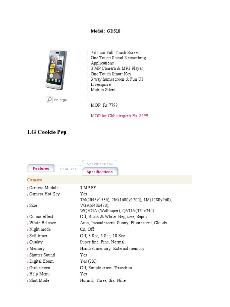 LG Cookie Pep: Model: GD510 | PDF | General Packet Radio Service ...