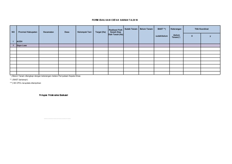 Form Evaluasi CSB 2016 Gl. | PDF