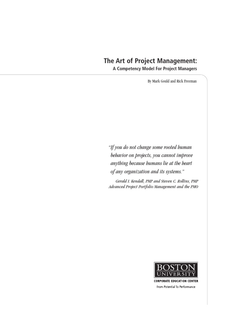 The Art of Project Management:: A Competency Model For Project Managers ...