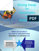 Synonyms & Antonyms Ocean Adventure | PDF | Aquatic Animals | Diving