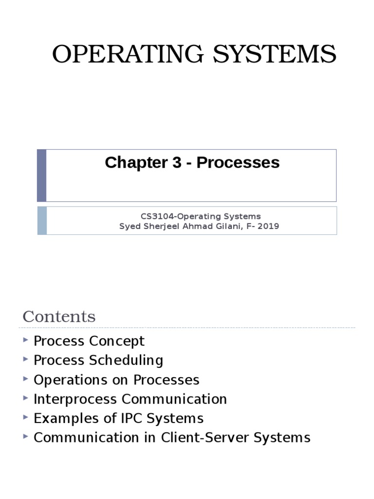 Operating Systems: Chapter 3 - Processes | Download Free PDF | Process ...