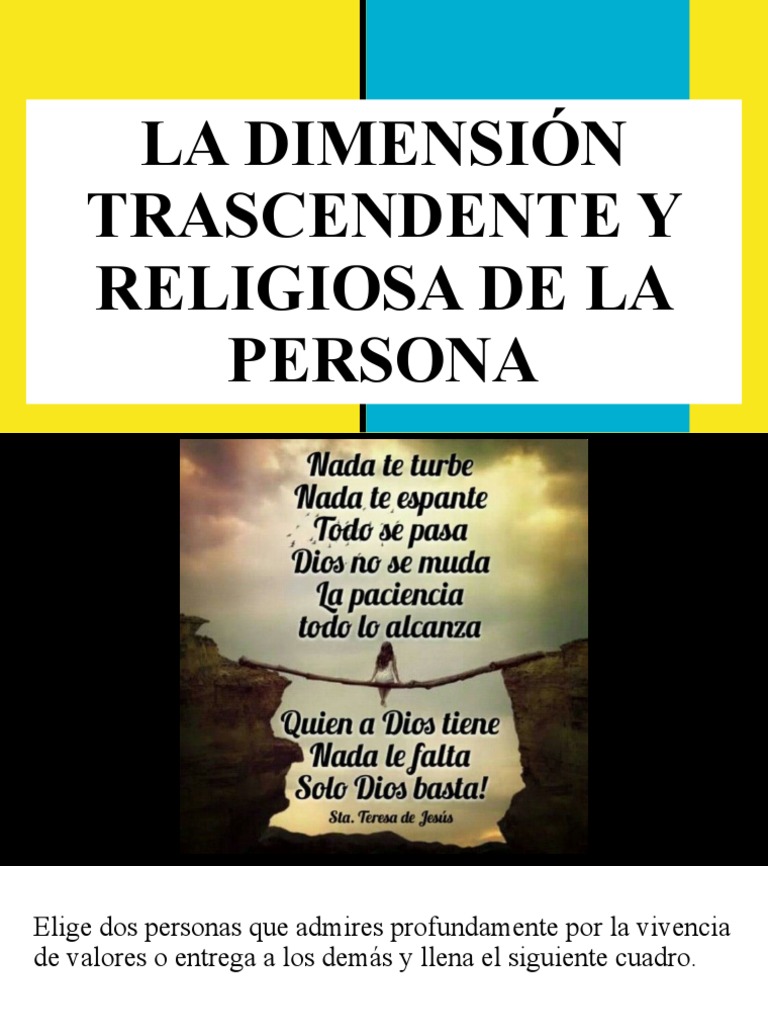 La Dimensión Trascendente y Religiosa de La Persona | PDF | Madre ...