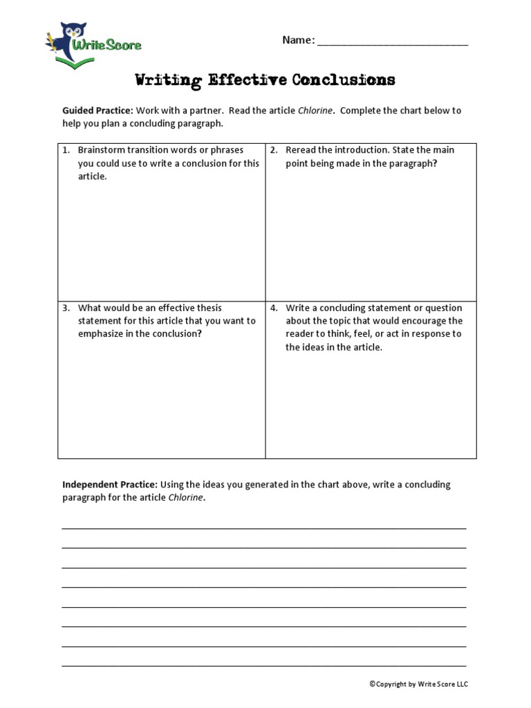 Conclusions Graphic Organizer | PDF