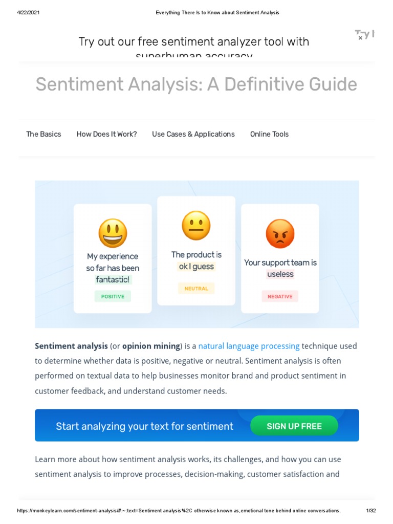 Everything There Is To Know About Sentiment Analysis | PDF | Machine ...