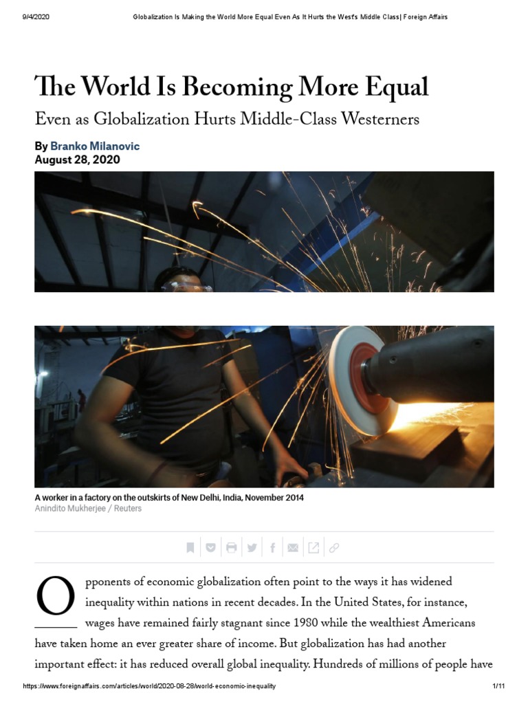 E World Is Becoming More Equal: Even As Globalization Hurts Middle ...
