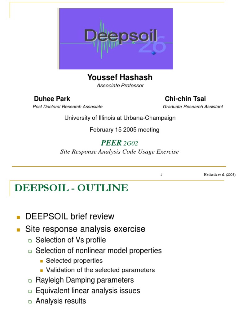 Youssef Hashash: Duhee Park Chi-Chin Tsai | PDF | Nonlinear System ...