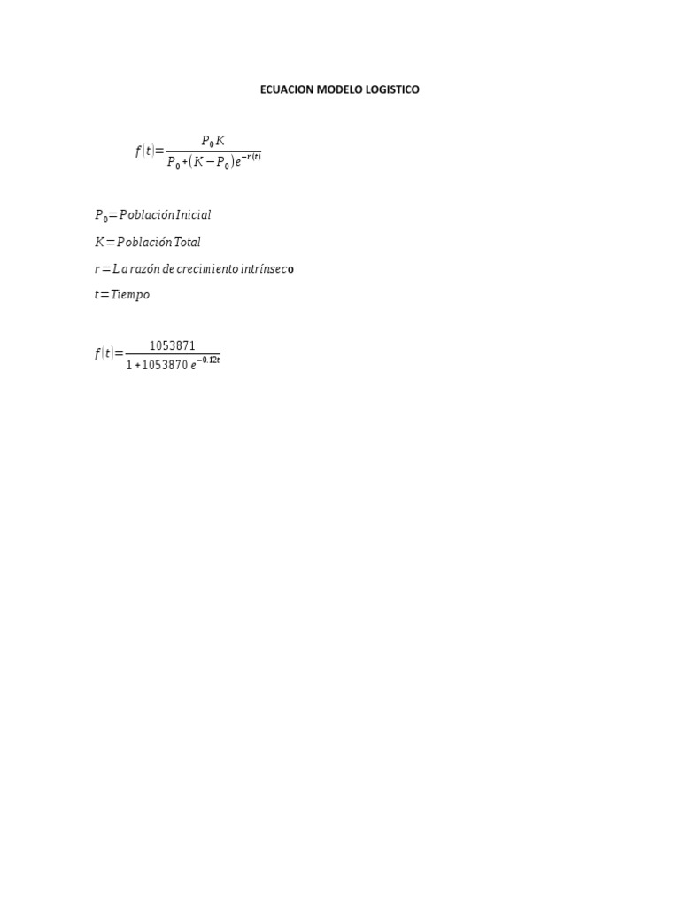 Modelo Logístico de Crecimiento Poblacional | PDF | Métodos y ...
