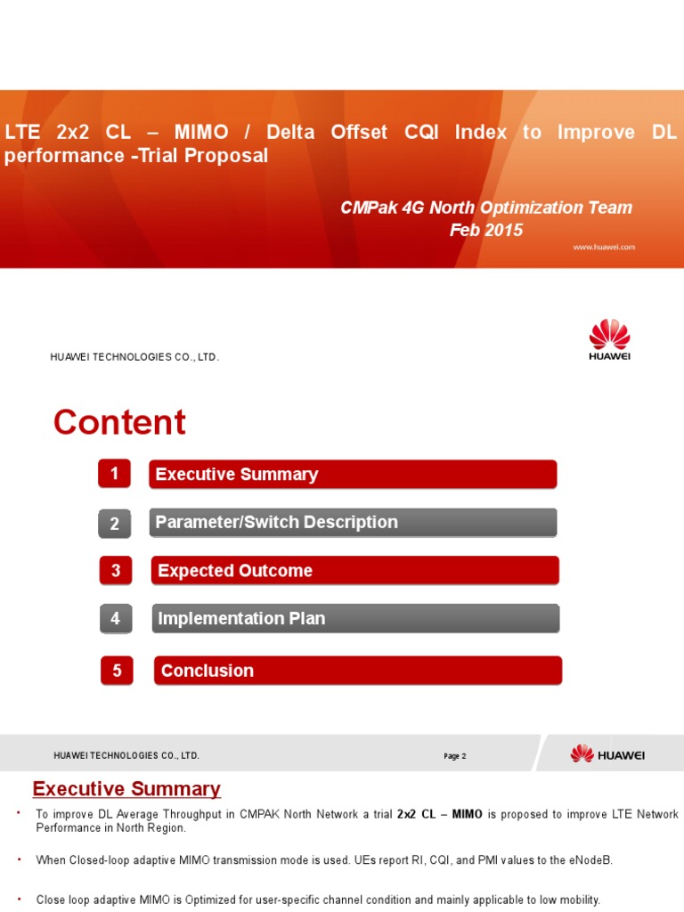 2x2 CL-MIMO Improves DL Performance Feature Proposal-North Region | PDF ...