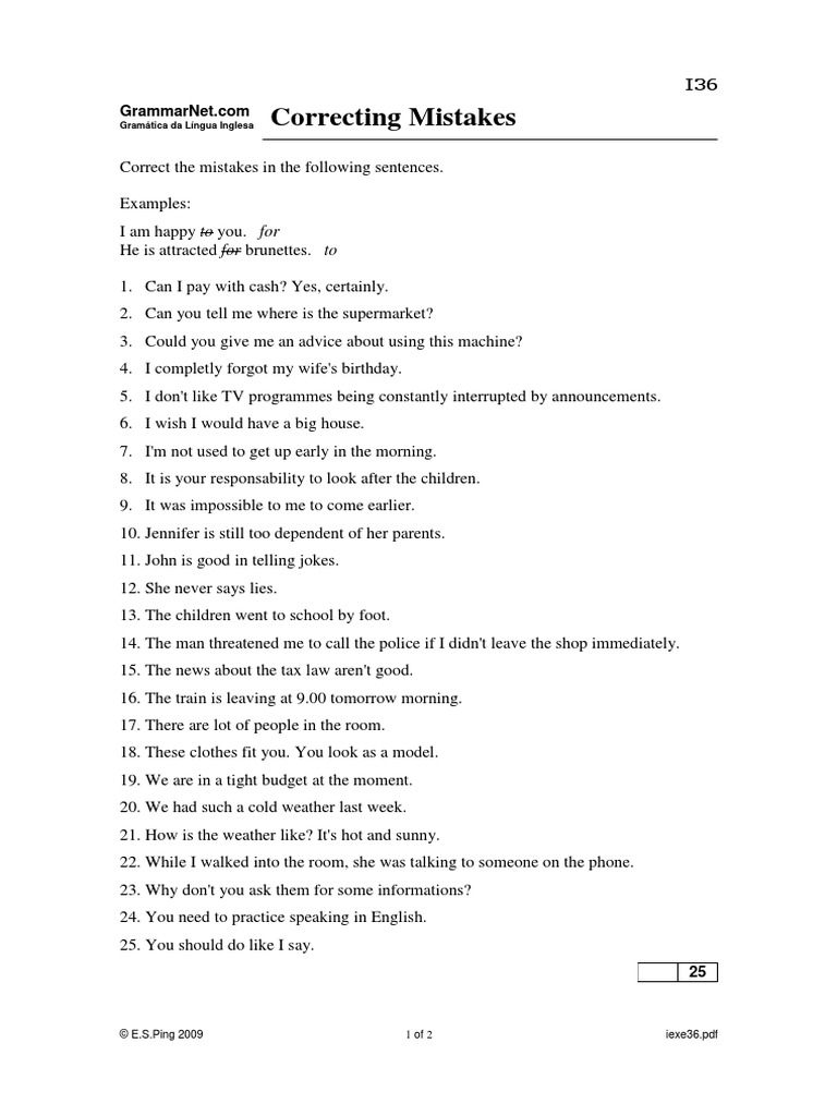 Correcting Mistakes 1 | PDF