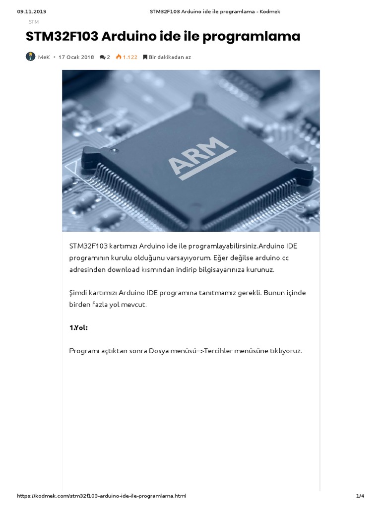 STM32F103 Arduino Ide Ile Programlama | PDF
