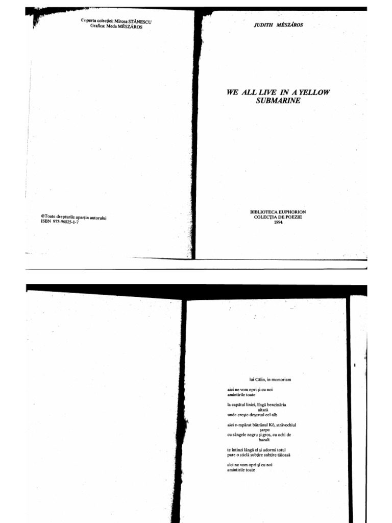 Judith Meszaros - We All Live in A Yellow Submarine | PDF
