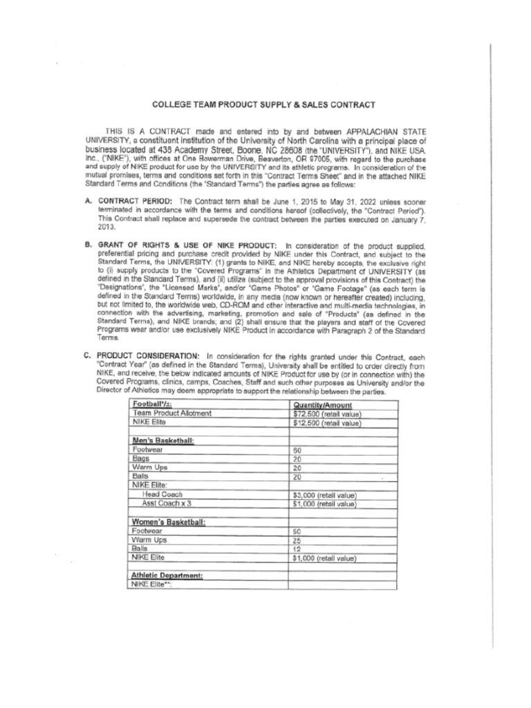 NIKE - Apparel Agreement App State | PDF