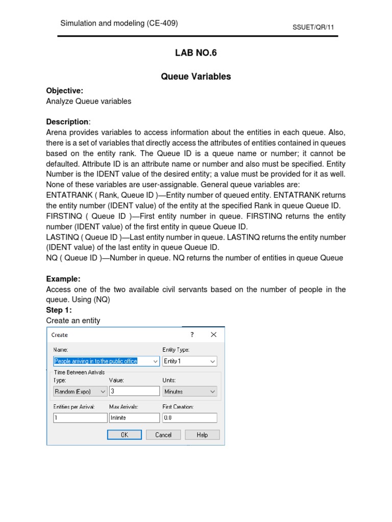 Lab No.6 Queue Variables: Objective | PDF | Computer Programming | Computing