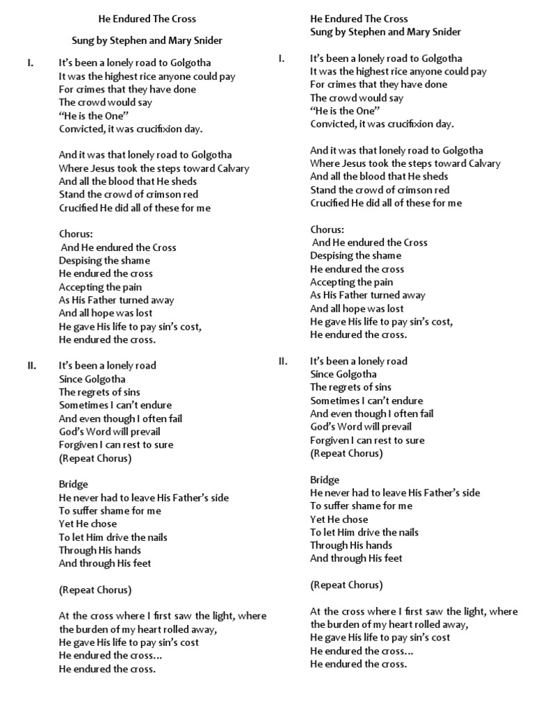 He Endured The Cross | Download Free PDF | Crucifixion | Jesus