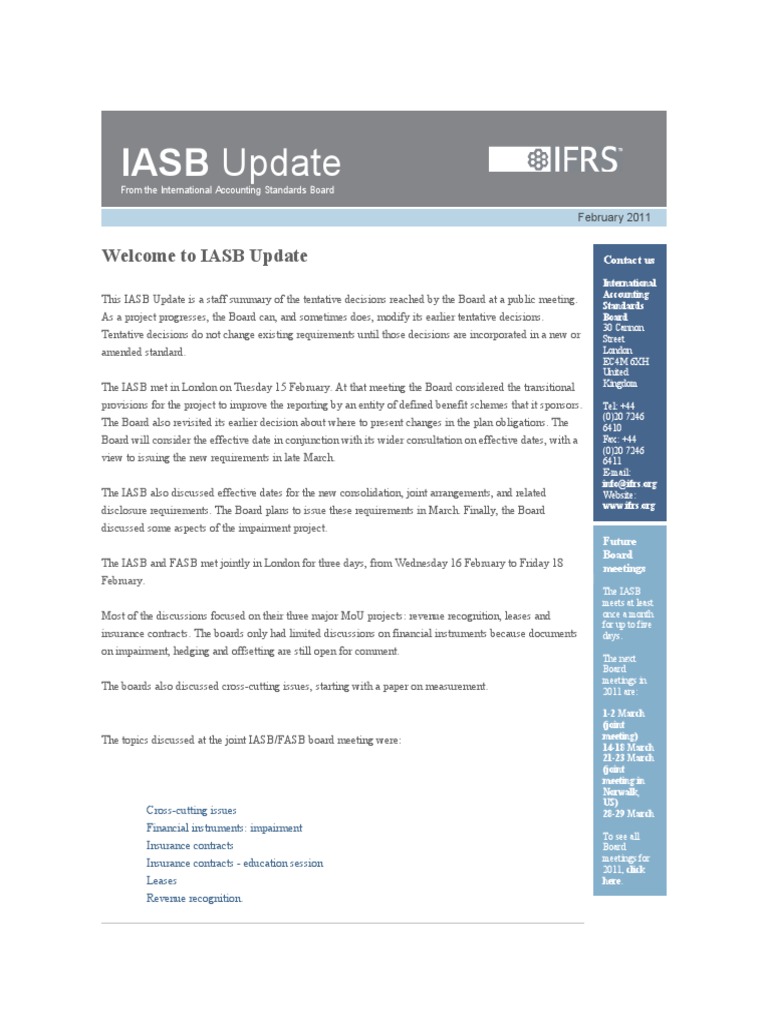 Welcome To IASB Update | PDF | Accounting | International Financial ...
