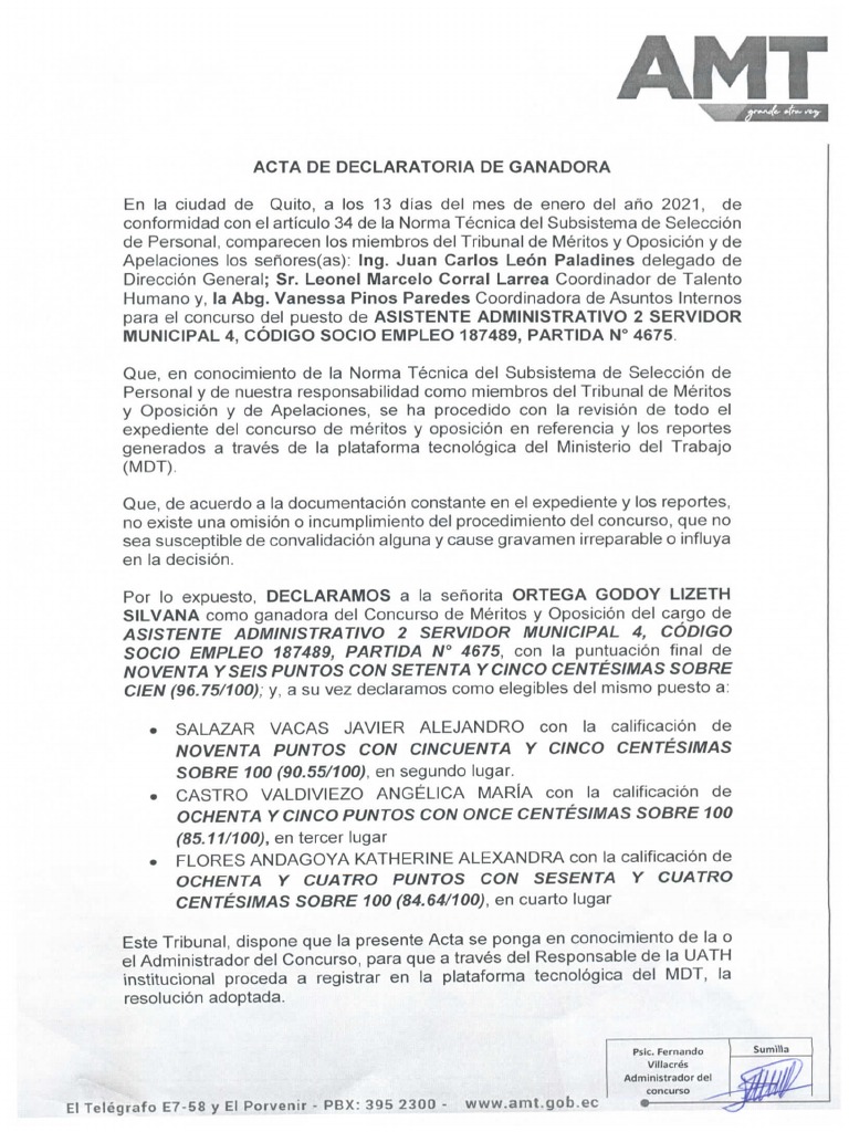2021 ENE 1760003410001 GANADOR 859-187489-Acta-Declaratoria-Ganador | PDF