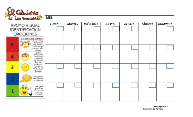 Calendario de Las Emociones Diaria | PDF