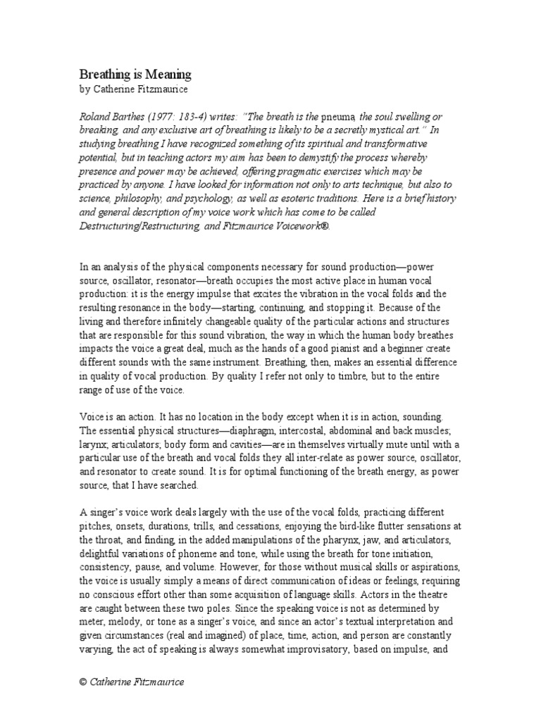 Breathing Is Meaning | PDF | Human Voice | Breathing