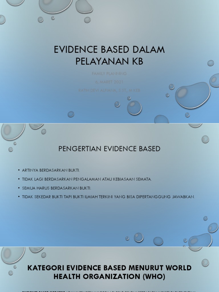 Evidence Based Dalam Pelayanan KB | PDF