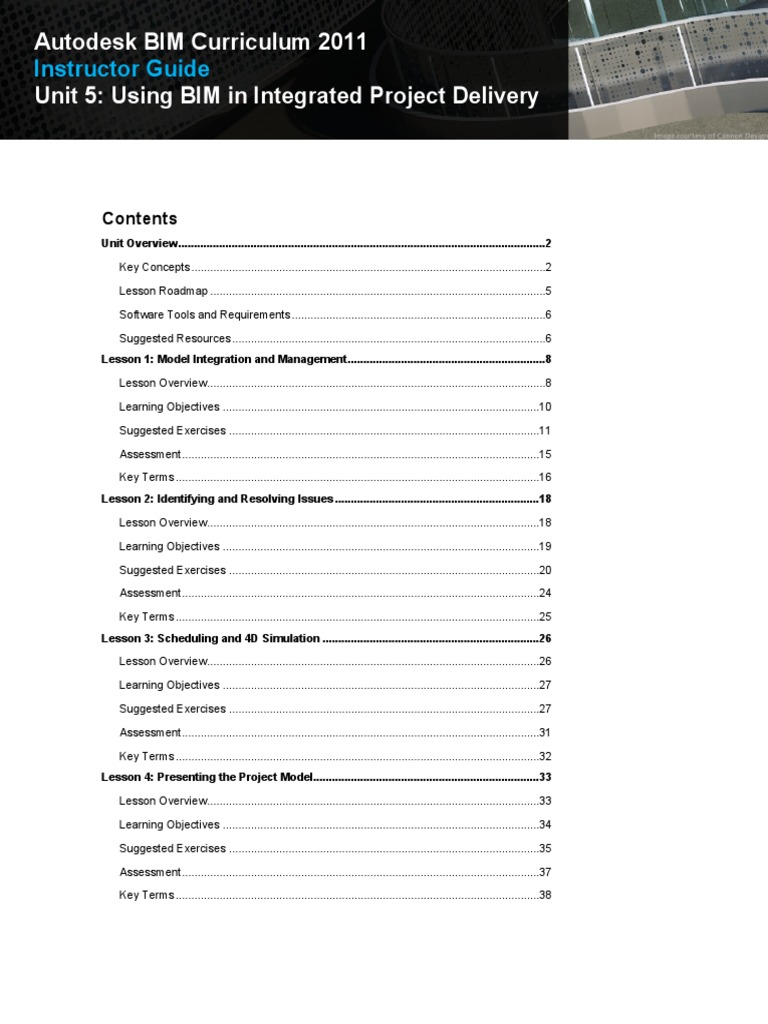 Instructor Guide: Autodesk BIM Curriculum 2011 Unit 5: Using BIM in ...