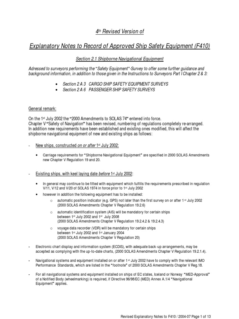 Ship Safety Equipment Guidelines | PDF | Navigation | Compass
