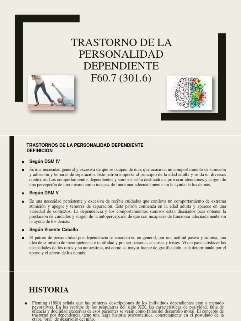 Trastorno de La Personalidad Dependiente | PDF | Teoría de apego ...