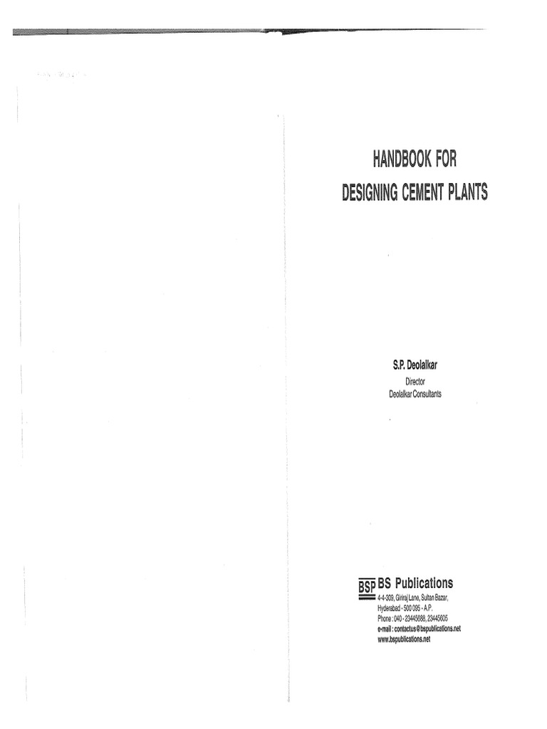 0025 - Handbook For Designing Cement Plants | PDF