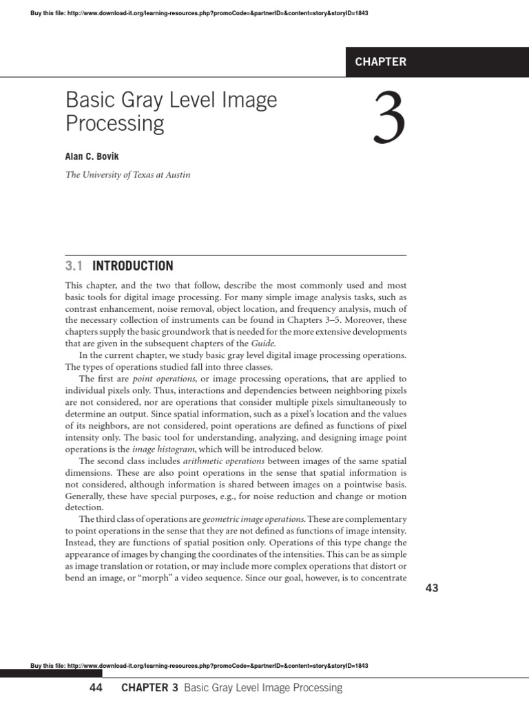 Basic Gray Level Image Processing: Alan C. Bovik | PDF | Teaching ...