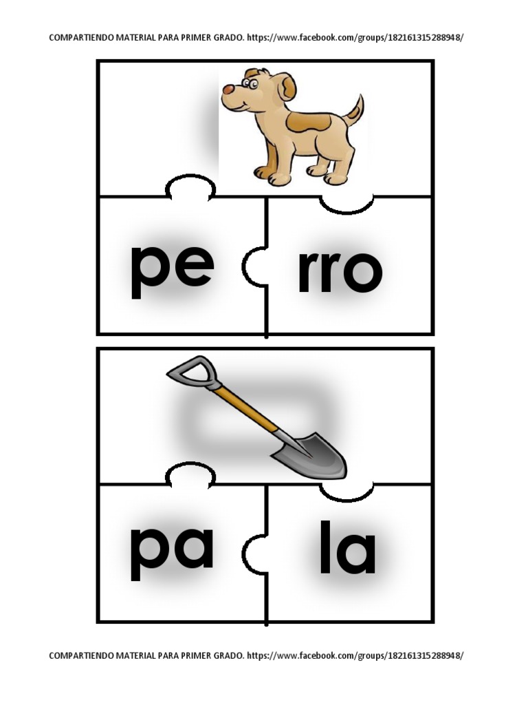 Rompecabezas de sílabas para primer grado | PDF