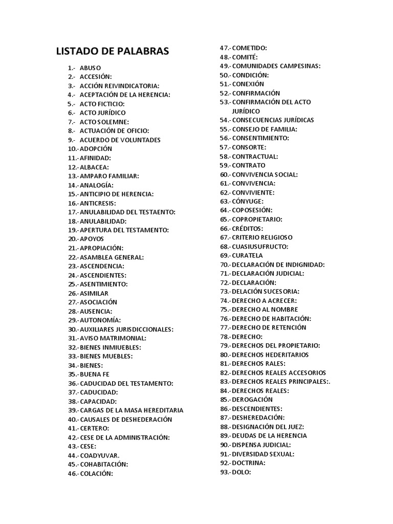 Palabras Ordenadas Por Orden Alfabético | Descargar gratis PDF ...