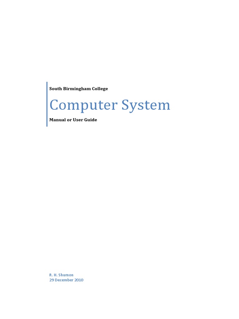Computer System: South Birmingham College | PDF | Windows 7 | Microsoft ...