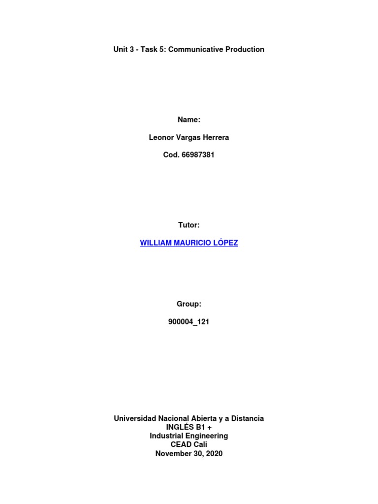 Unit 3 - Task 5 - Communicative Production - Evaluation Rubric - Task ... Unit 3 - Task 5 - Communicative Production - Evaluation Rubric - Task ...